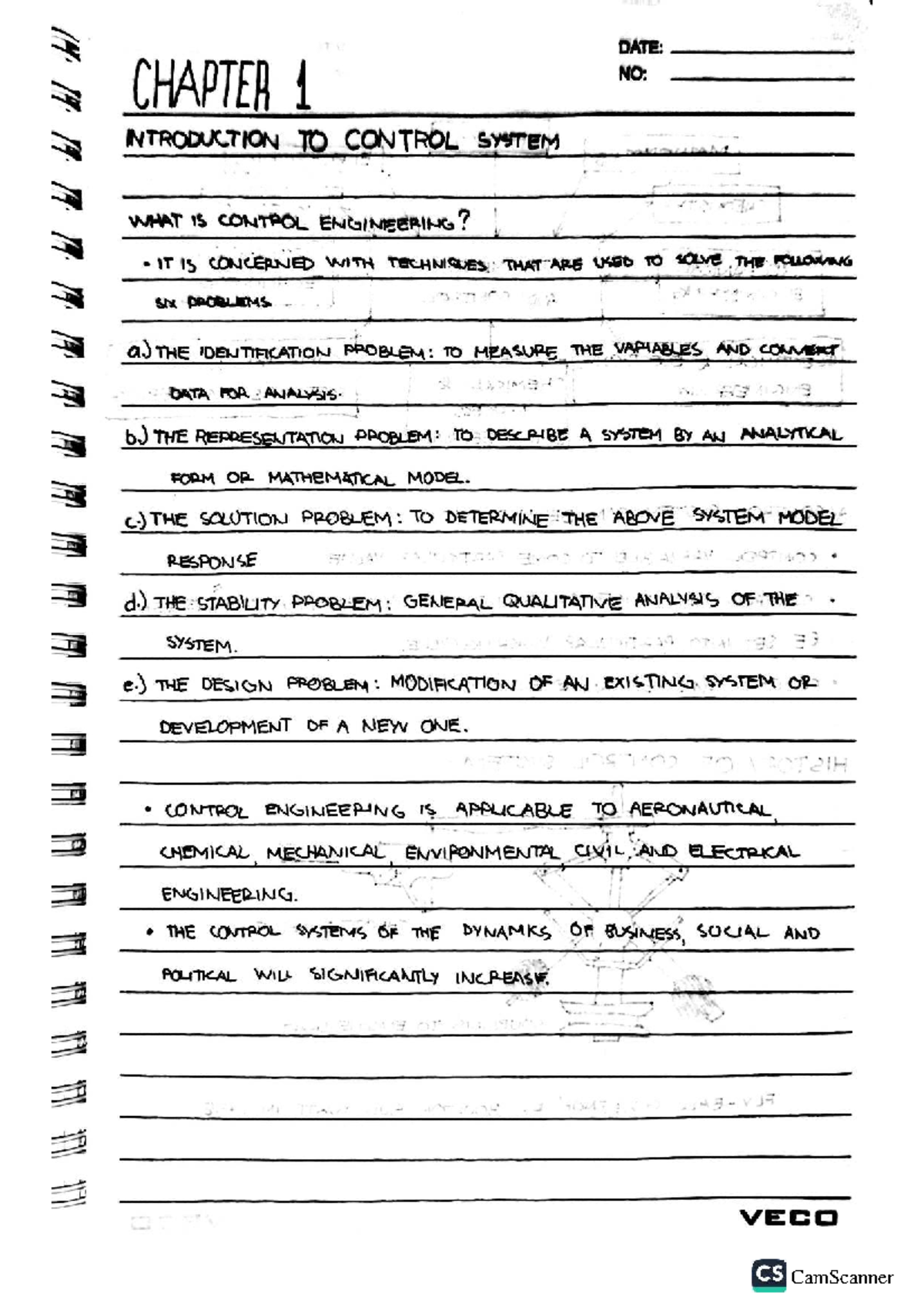 VECO CS: Chapter 1 - Introduction to Control Systems and Engineering - Studocu