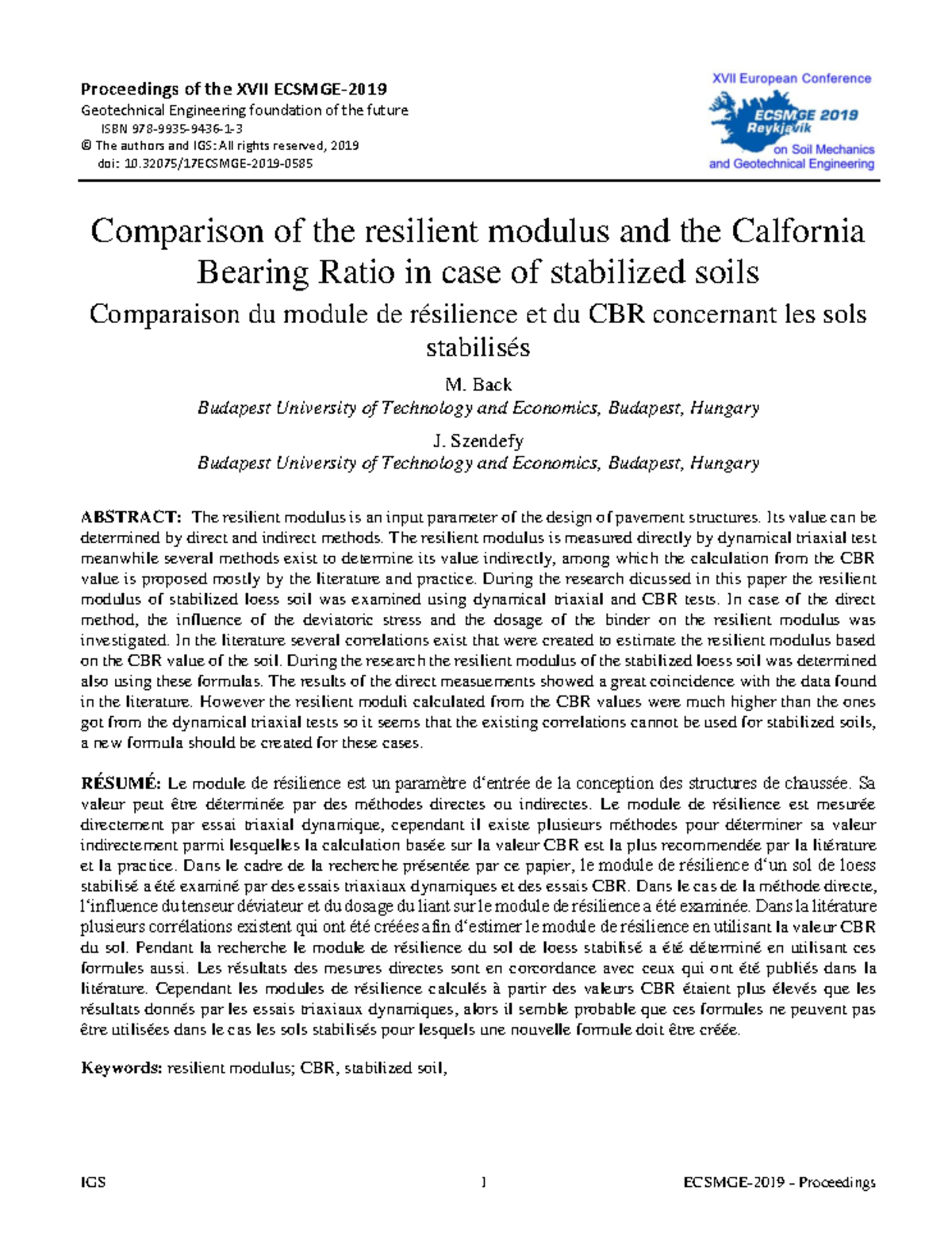 Comparison of Resilient Modulus and CBR for Stabilized Soils - 0585 ...