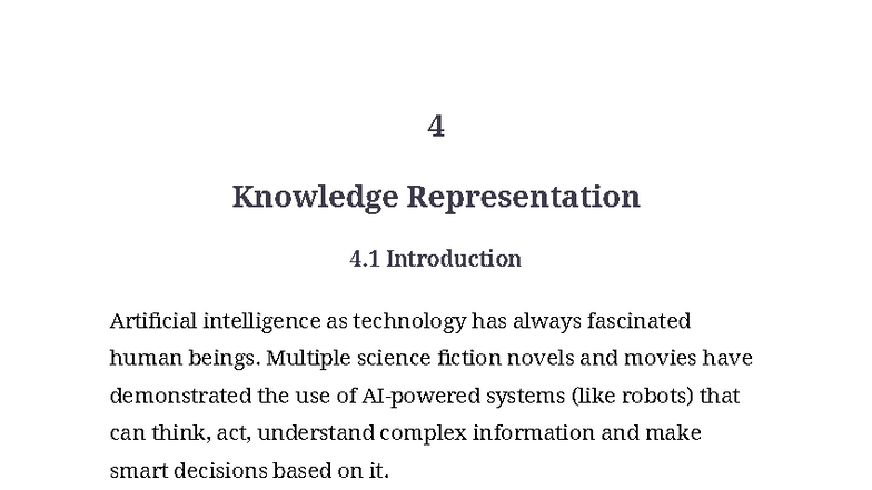 AI Textbook Module 1: Knowledge Representation and Intelligence - Studocu