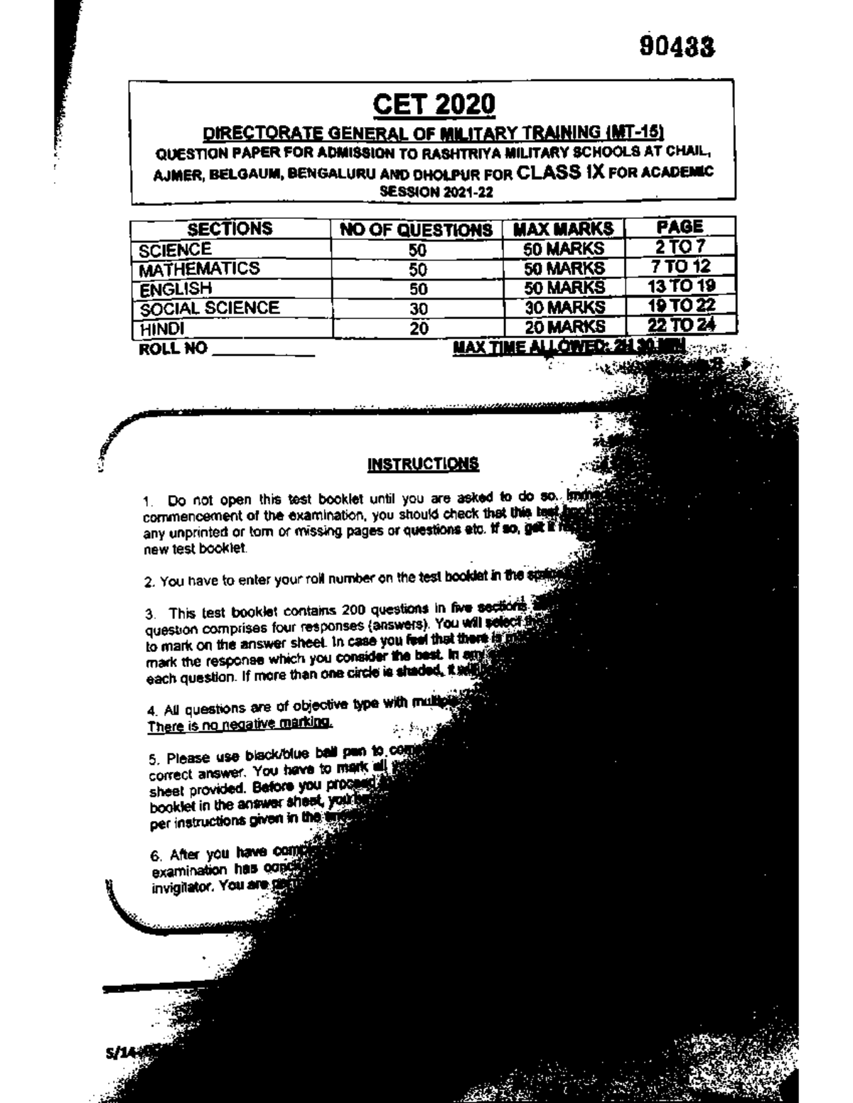 RMS-2021-Question-Paper-for-Class-IX-Admission Test - Studocu