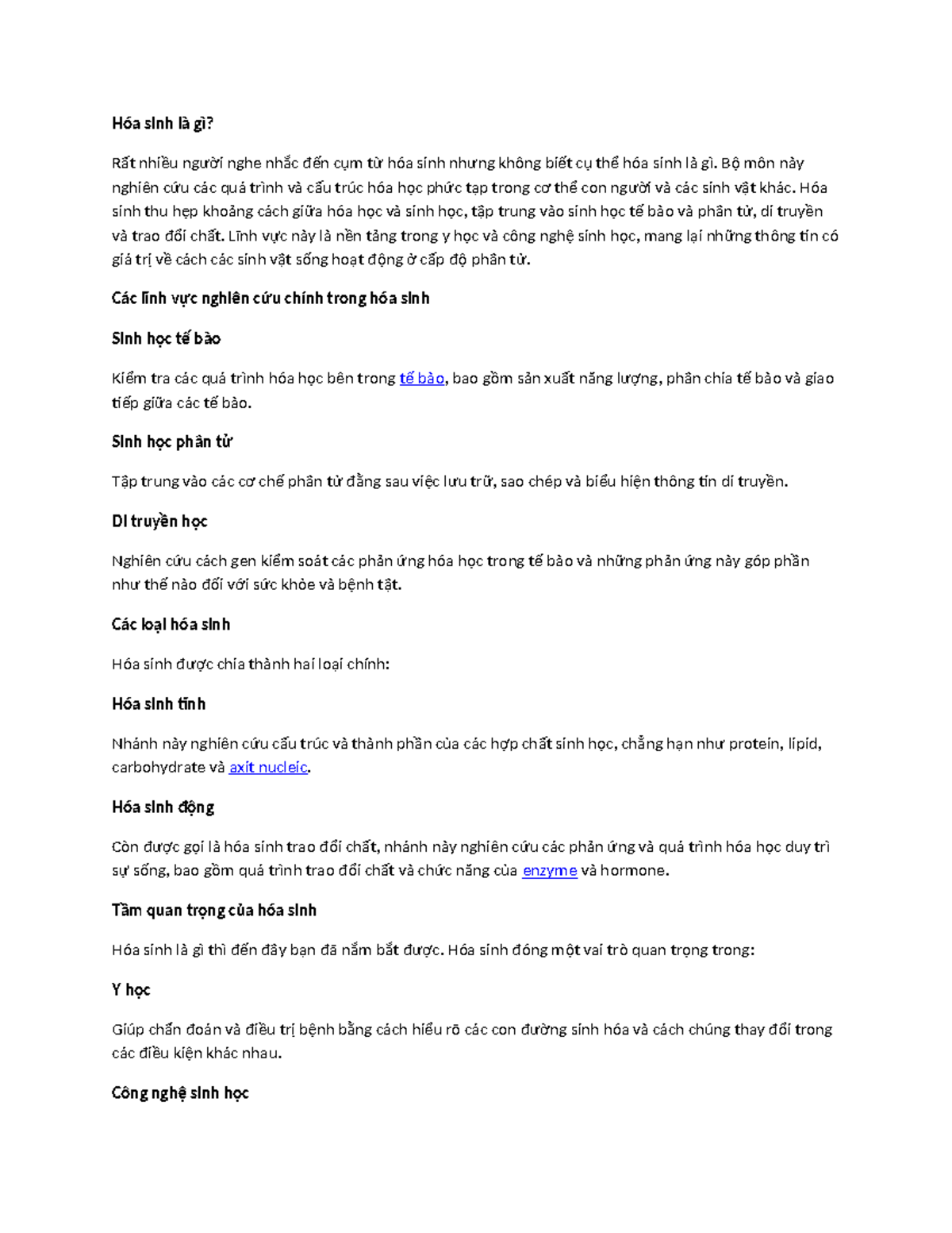 Hóa sinh là gì - Hóa sinh - Hóa sinh là gì? Rất nhiều người nghe nhắc ...