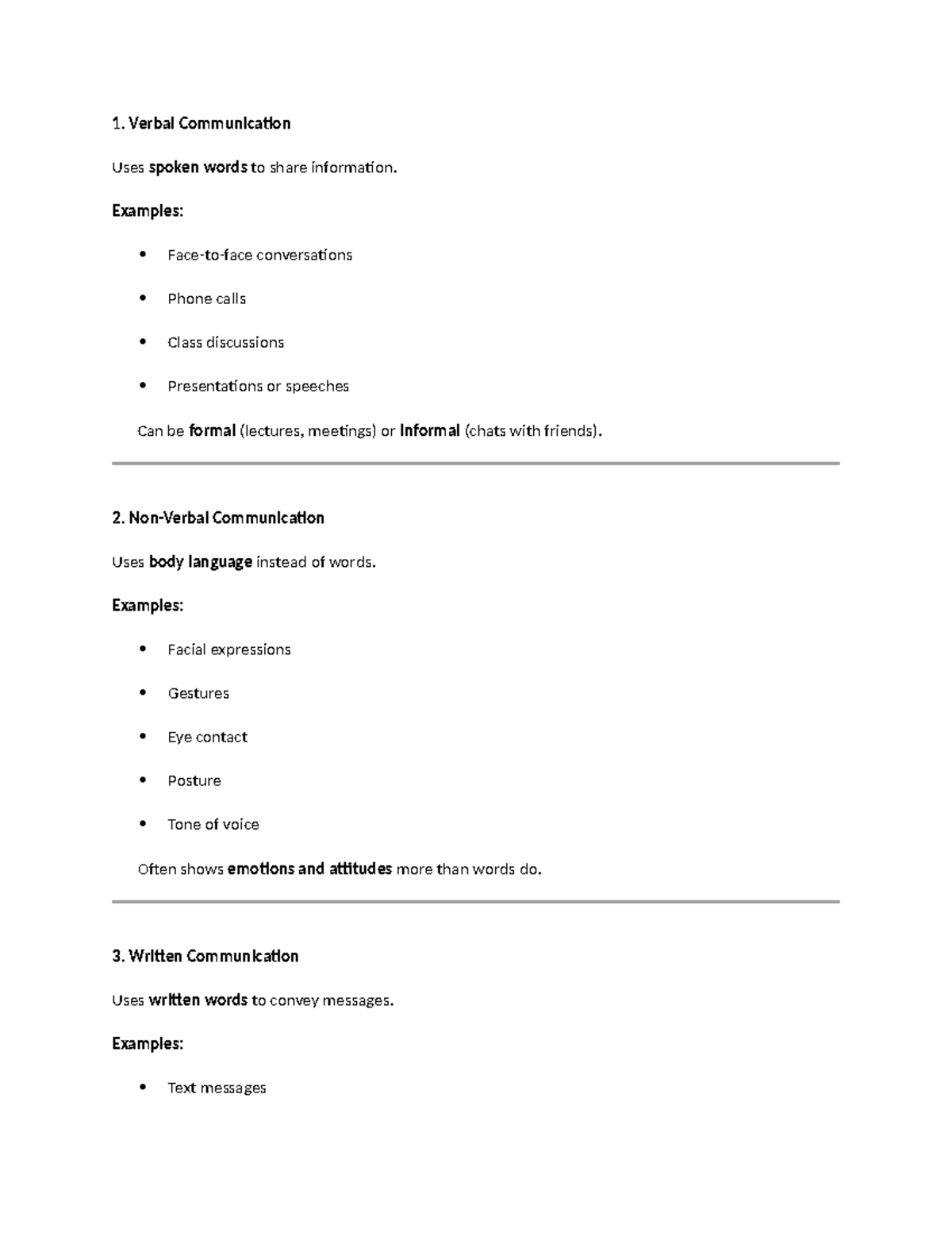 Types of Communication: Verbal, Nonverbal, Written, and Visual - Studocu