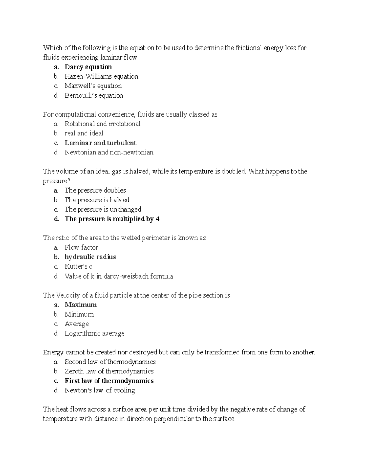 Terms Midterm - Notes for Fluid Mechanics and Thermodynamics (ENGR 101 ...