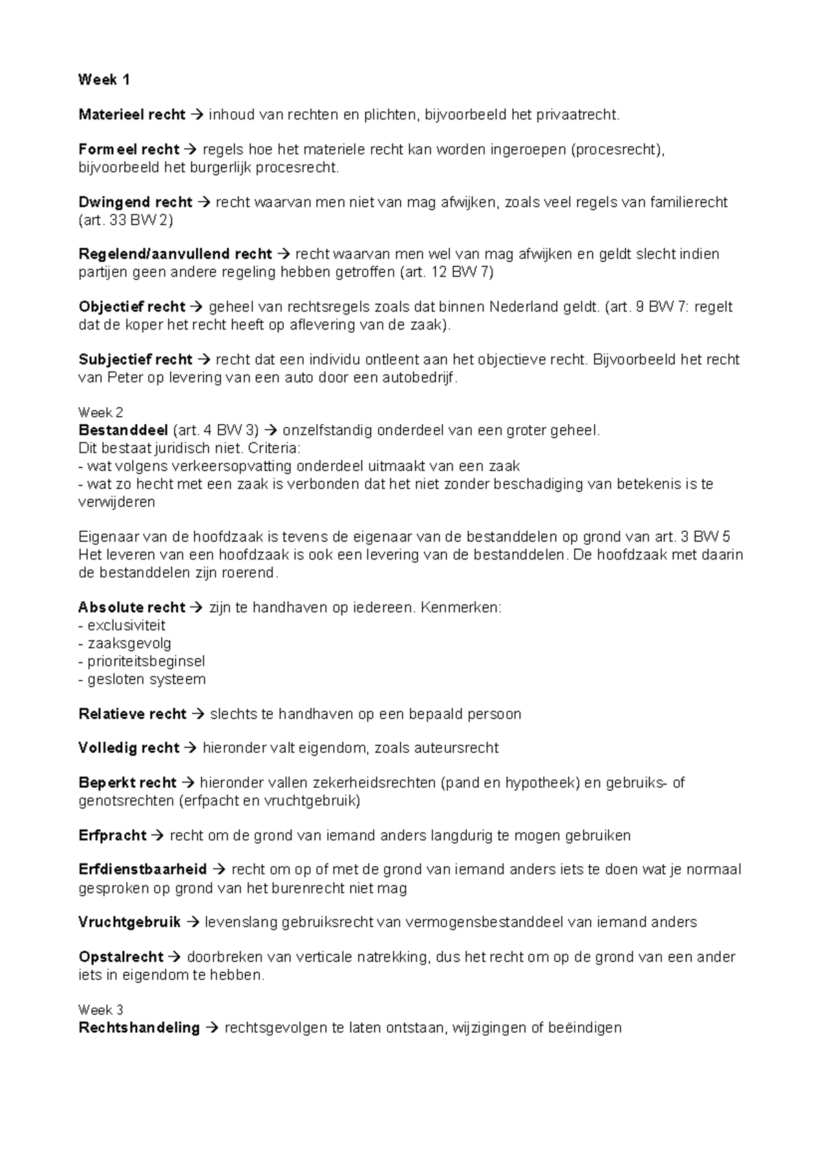 Materieel en formeel recht: Belangrijke punten en definities - Studeersnel