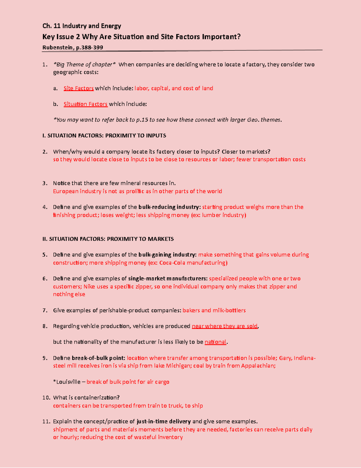 Chapter 11.2 AP Human Geography - Ch. 11 Industry and Energy Key Issue ...