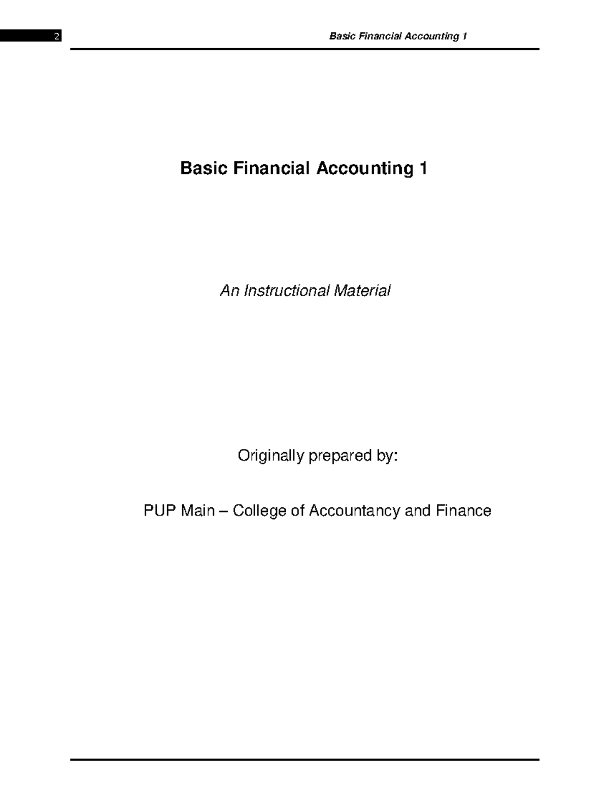 Revision of IMs - ACCO 011: Overview of Basic Financial Accounting 1 ...
