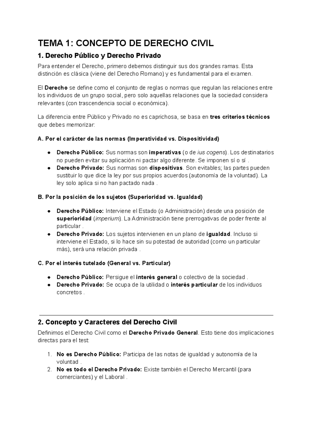 Apuntes de Derecho Civil 1: Conceptos Clave y Estructura - Studocu