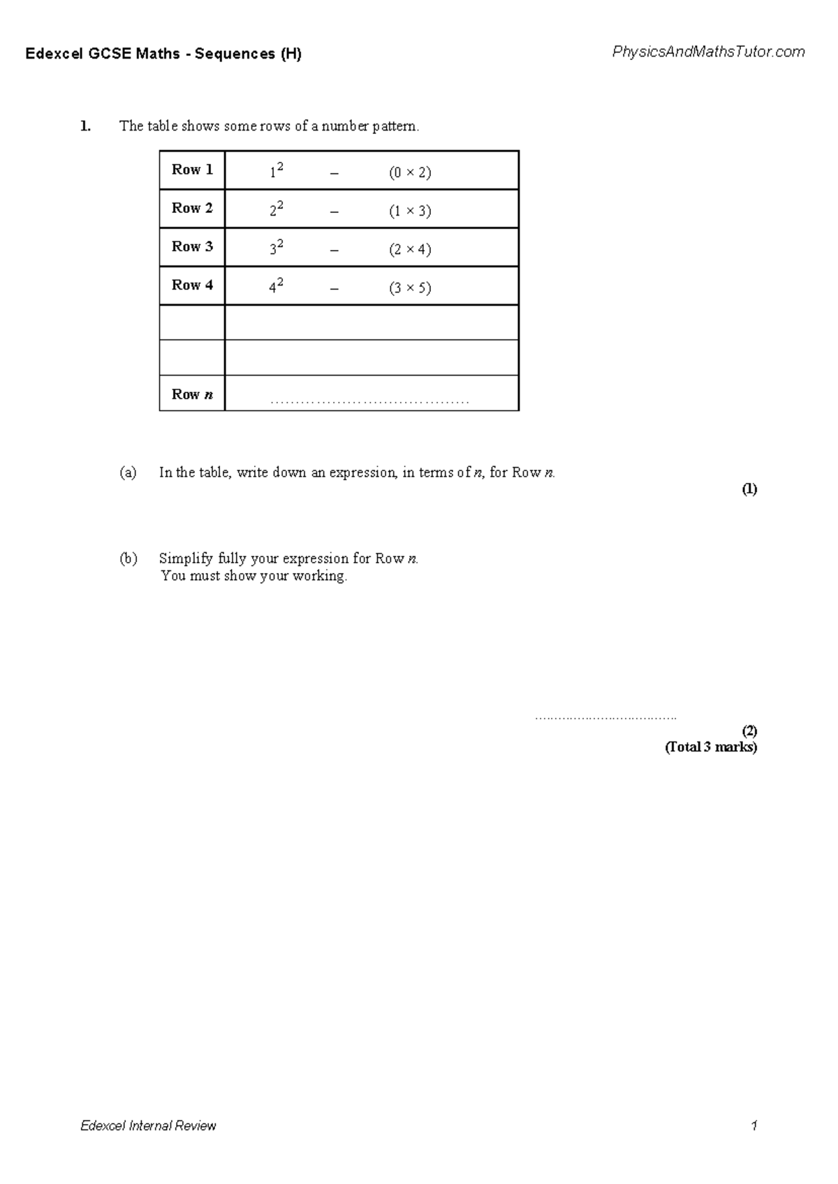 Edexcel GCSE Maths Sequences (H) - PMT Study Notes - Studocu
