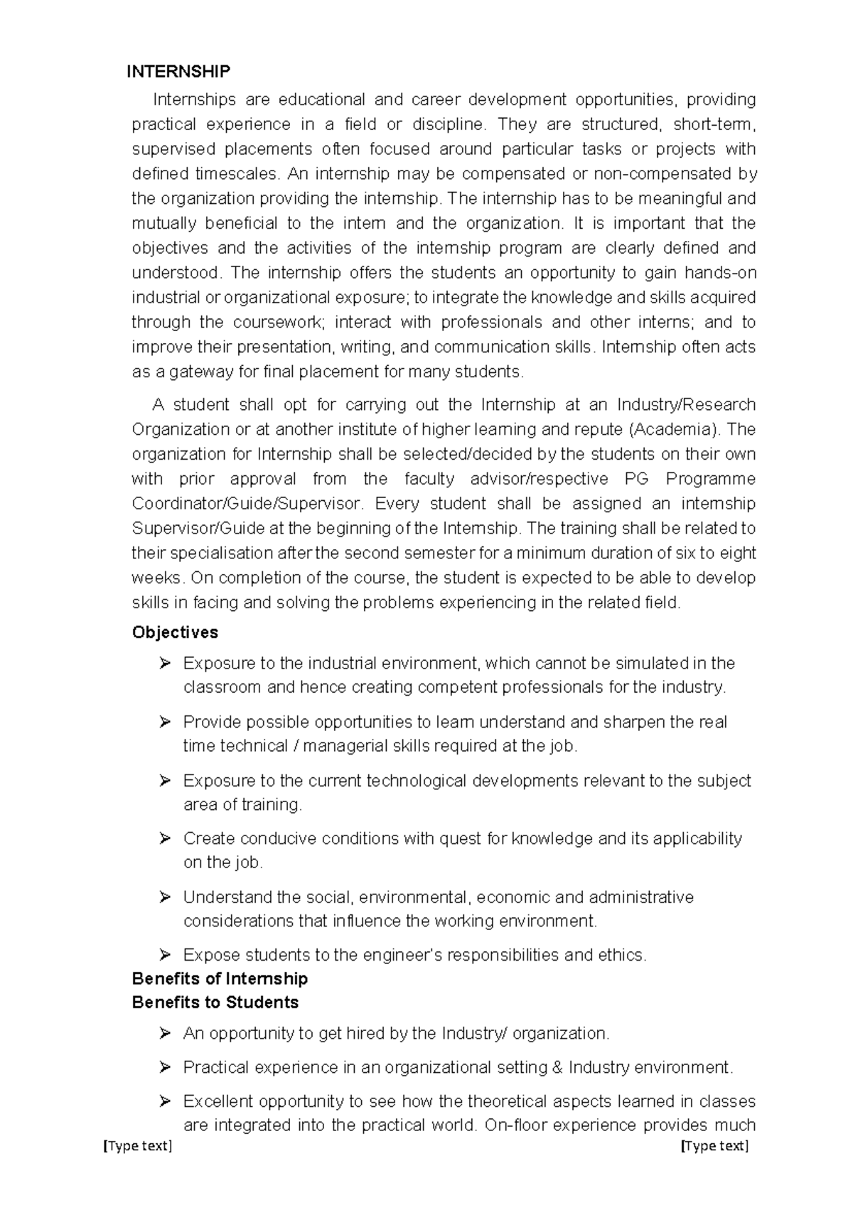 Internship Guidelines for PG Programme: Structure, Benefits ...