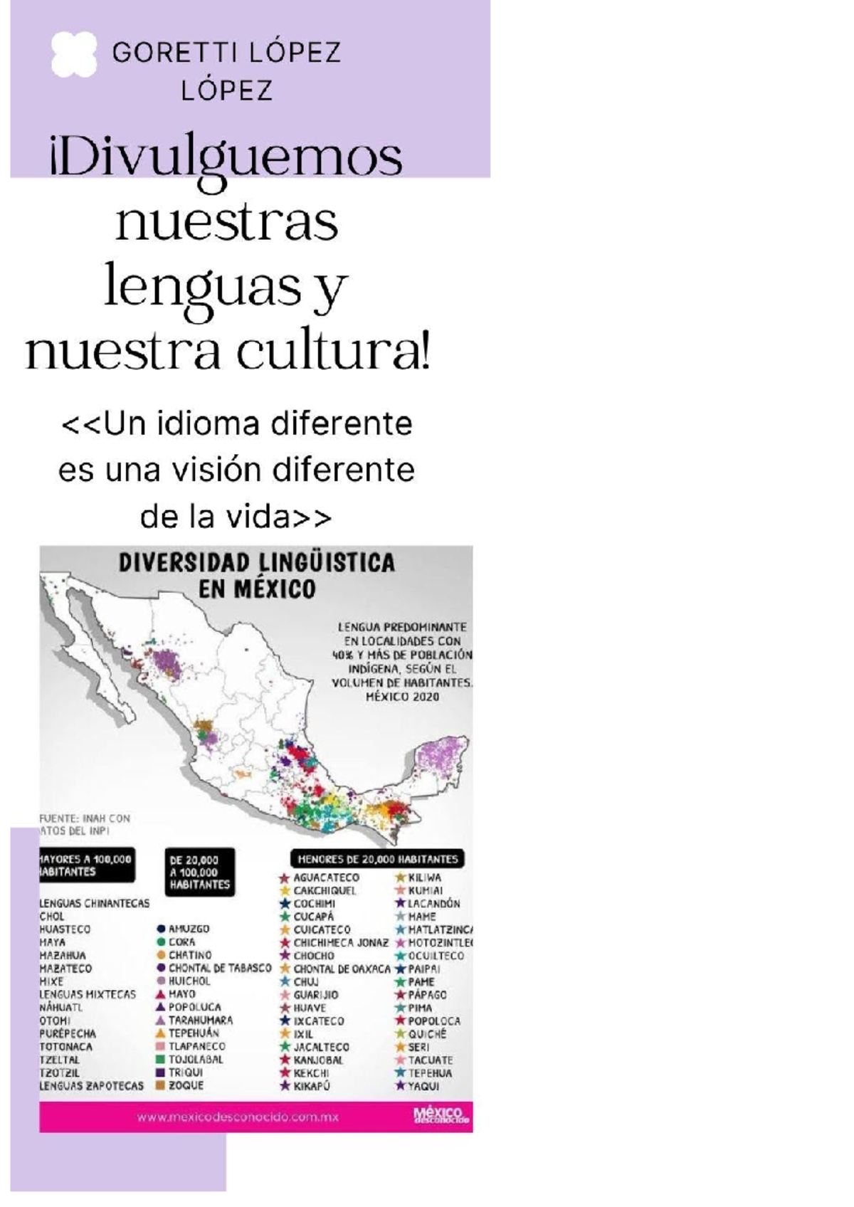 Diversidad Lingüística en México: Un Estudio de Lenguas Indígenas - Studocu