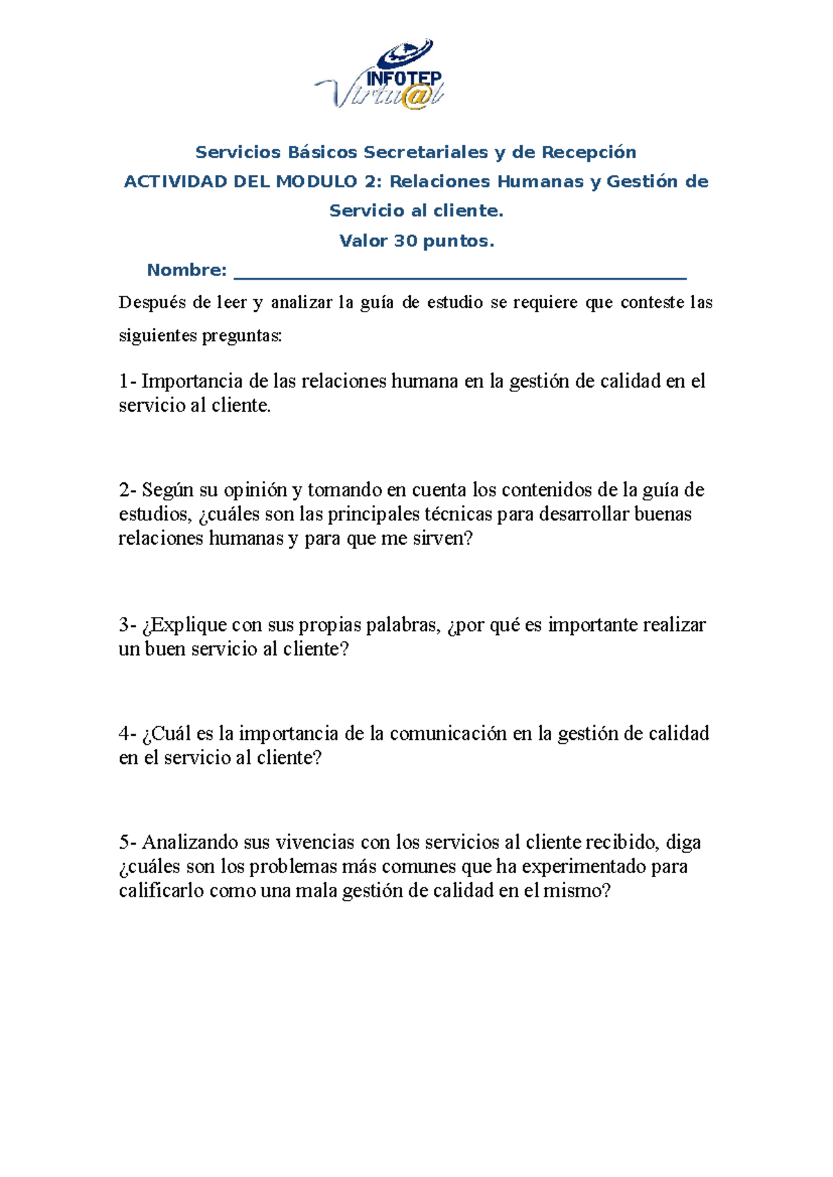 Servicios Básicos Secretariales: Actividad Módulo 2 - Relaciones ...