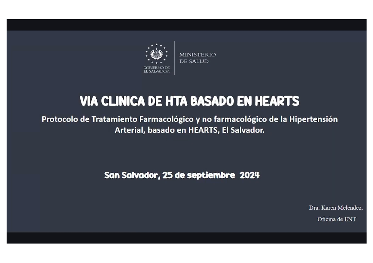Protocolo de Tratamiento de HTA y DM2 en El Salvador - HEARTS - Studocu