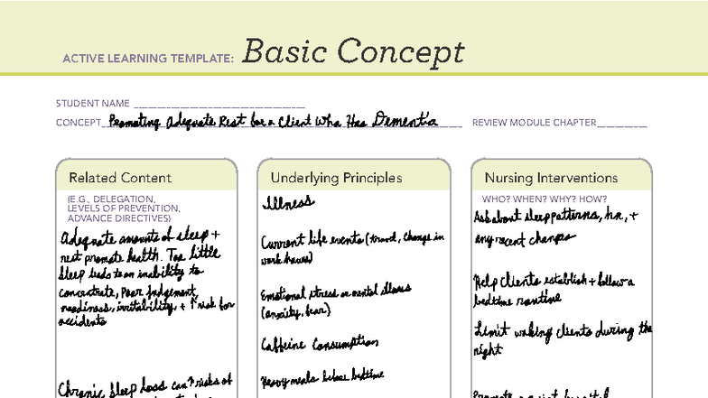 ACTIVE LEARNING TEMPLATE: Basic Concepts in Mental Health (MH Proctor ...