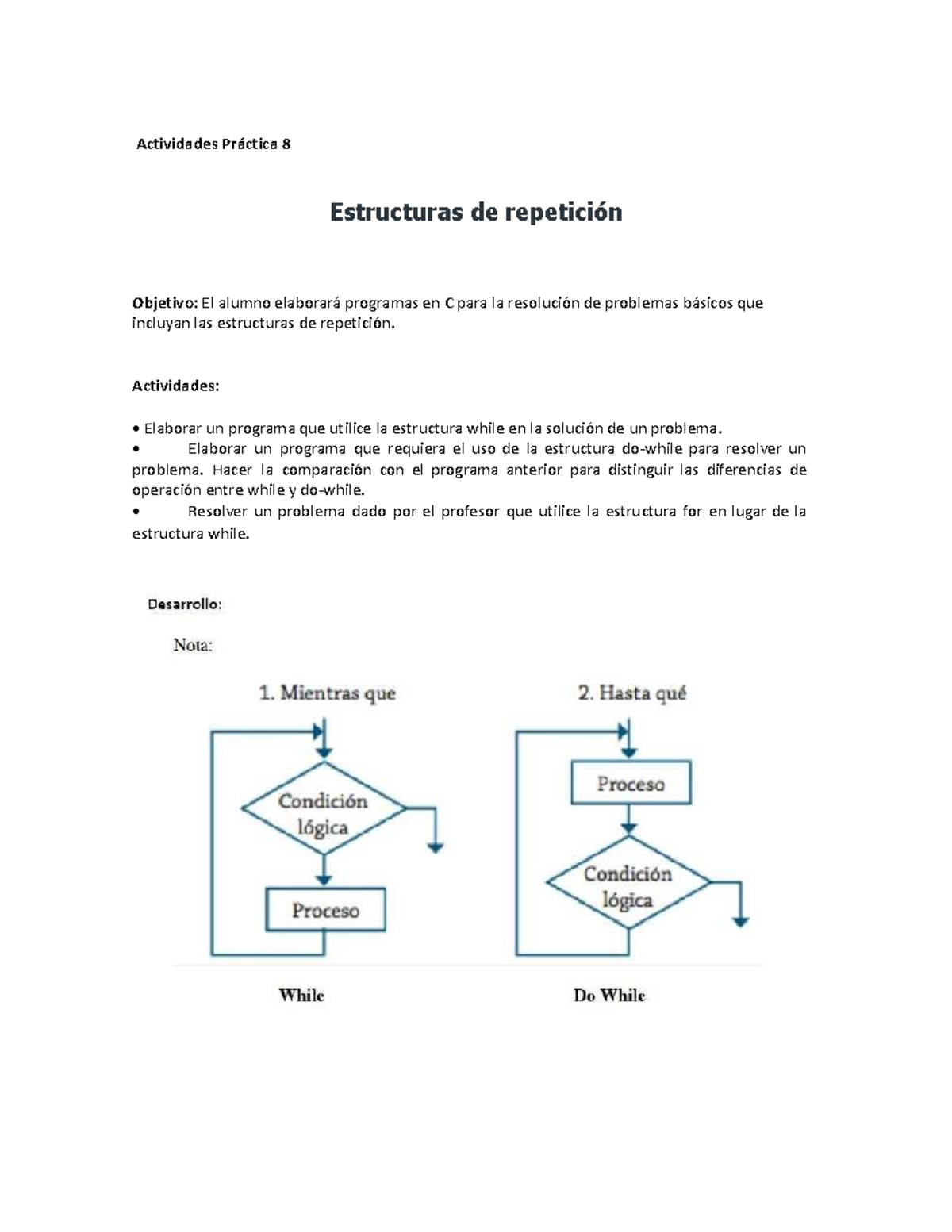 Práctica 8: Estructuras de Repetición en C - Programación y Ejercicios - Studocu