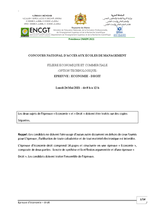 Cnaem 22 - Corrigé de concours cnaem Mathématiques et informatique filières : ECS 2022 Réalisé ...