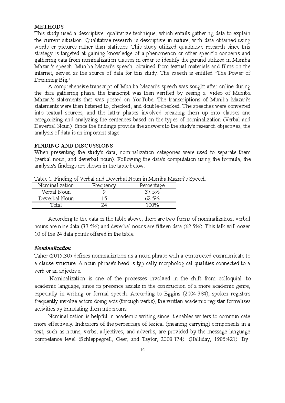 THE USE OF Verbal AND Deverbal-3 - METHODS This study used a ...