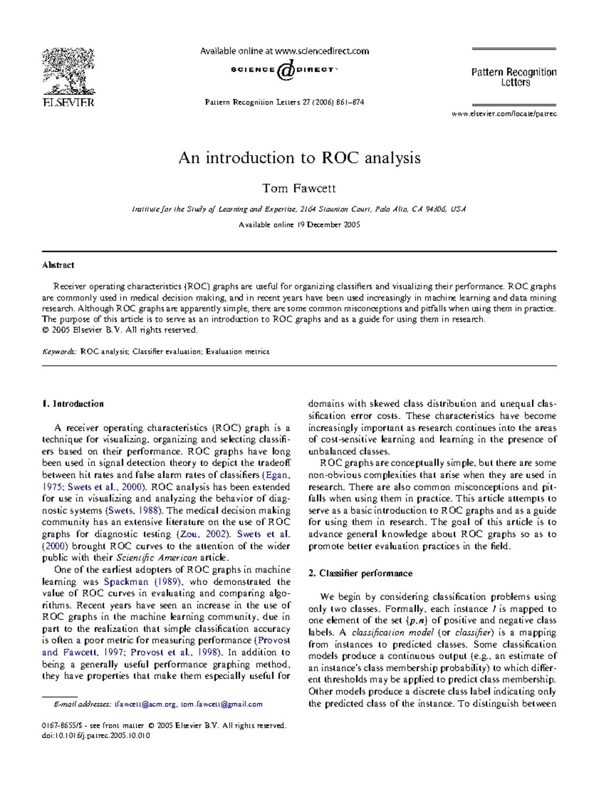 Introduction to ROC Analysis: A Comprehensive Guide - Studocu