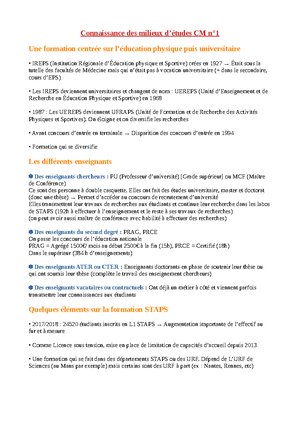 Description Staps - L1 STAPS Bloc 1 : Bloc Technologie et didactique ...