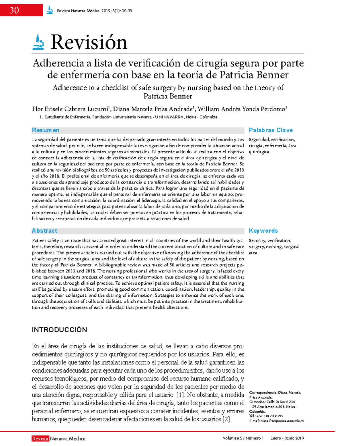 Jesus roa,+A4V5N1+30-39+192 - RevistaNavarra Médica Volumen 5 / Número ...