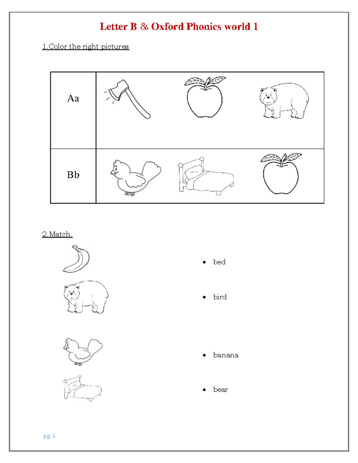 Letter B Activities - Oxford Phonics World 1 - Studocu