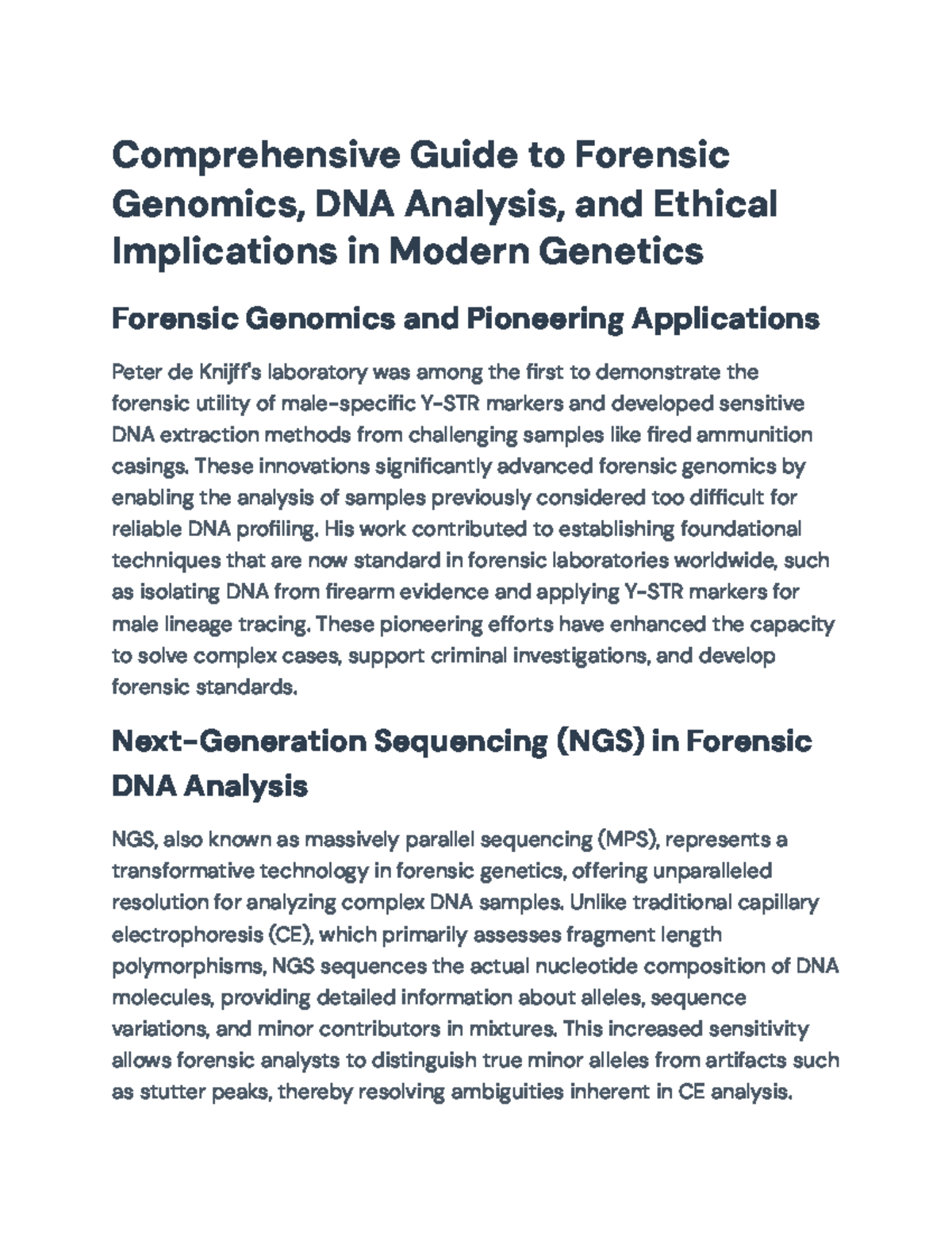 Comprehensive Guide to Forensic DNA Analysis and Collection Methods ...