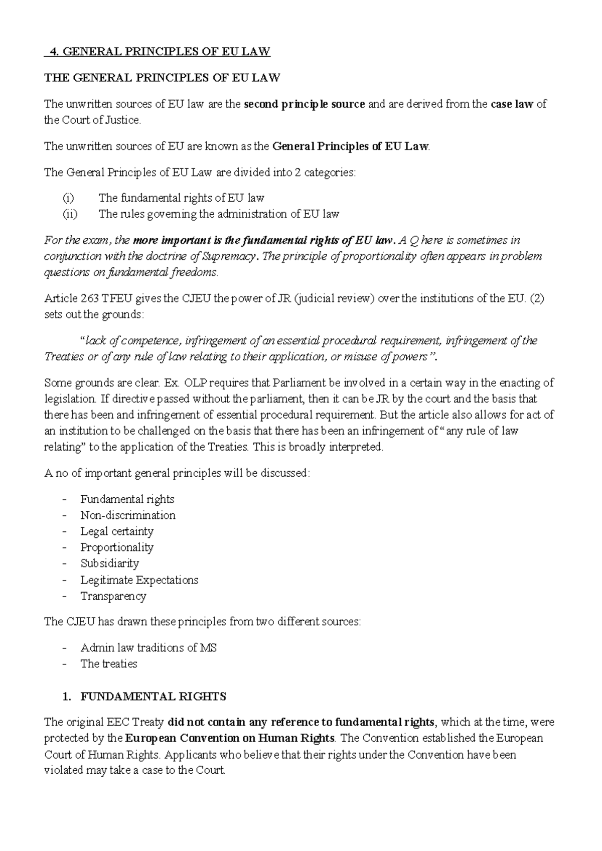4. General Principles of EU Law: Fundamental Rights & Proportionality ...