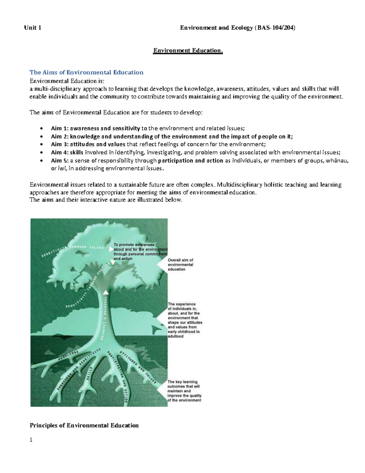 Unit 1: Environment and Ecology - Comprehensive Study Notes - Studocu