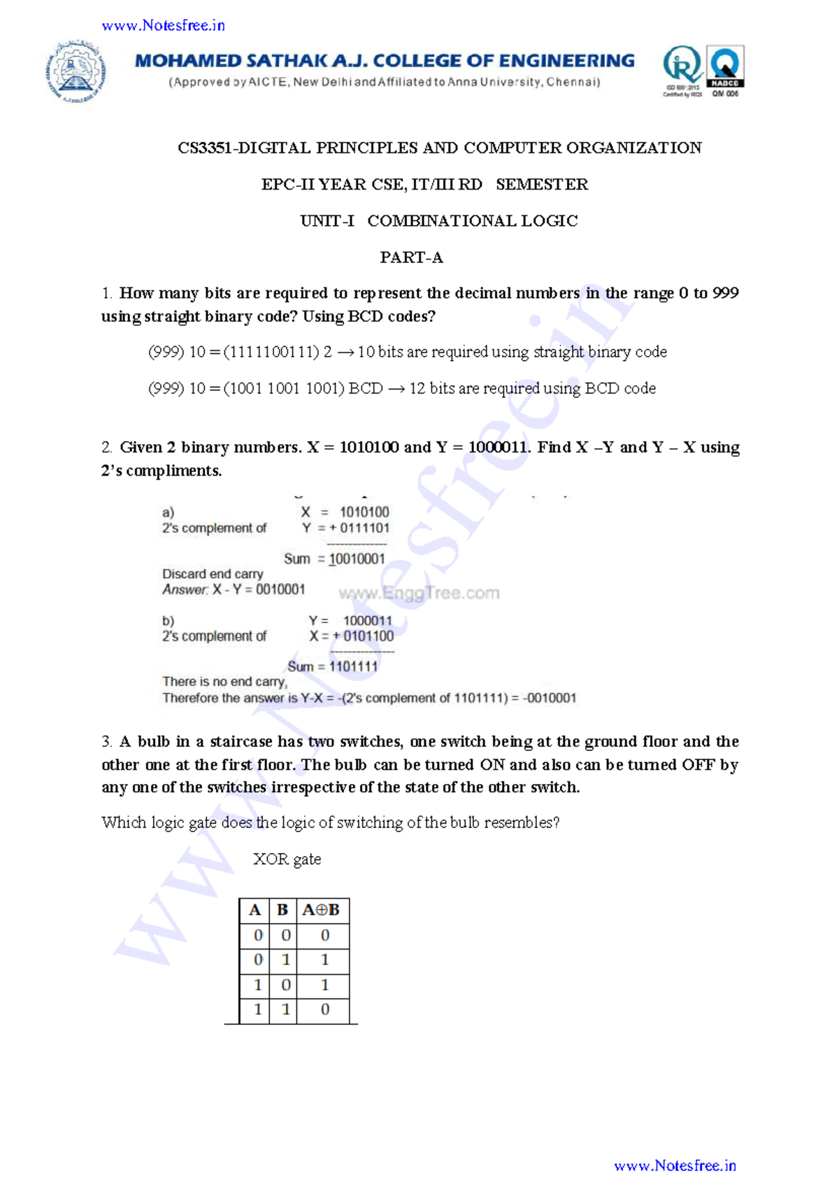 CS3351 - DP & CO Notes - IQ- By www - CS3351-DIGITAL PRINCIPLES AND ...