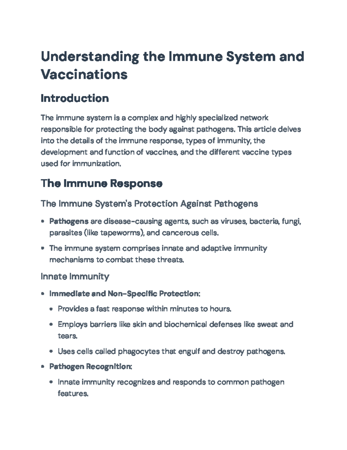 Understanding the Immune System and Vaccination Mechanisms ...