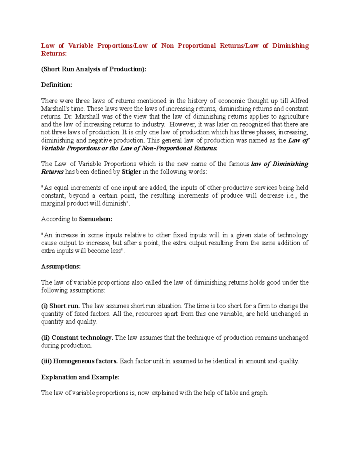 Law of Variable Proportions - These laws were the laws of increasing ...