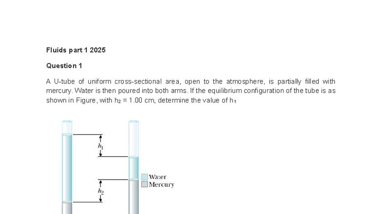 Fluids Part 1 2025 - Exam Prep Questions and Solutions - Studocu