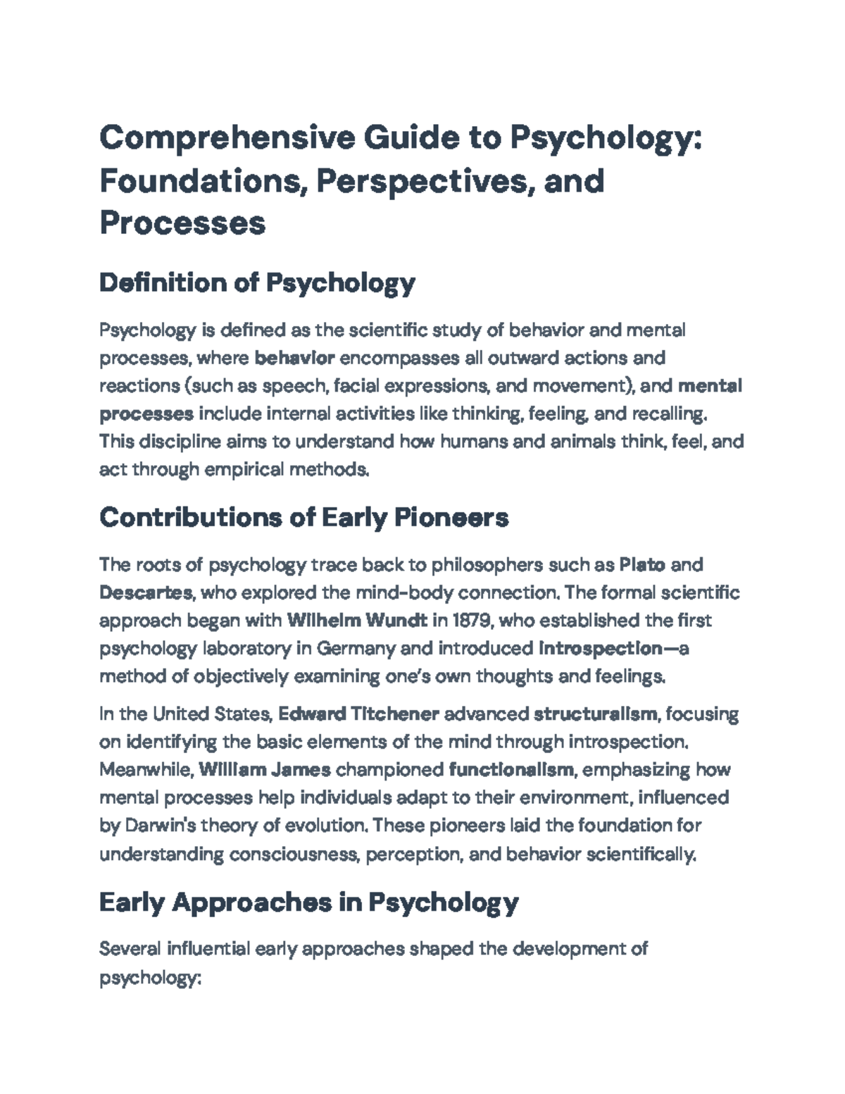 Comprehensive Overview of Psychology (PSY 101): Key Concepts & Theories ...