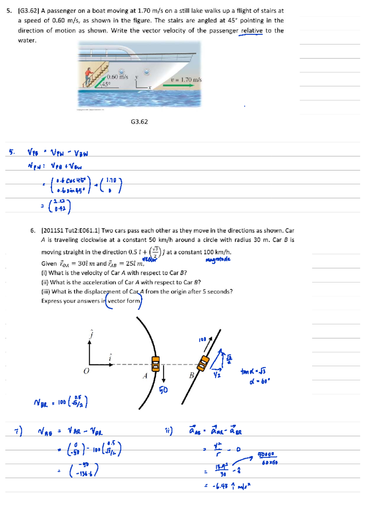 PH1011 Tutorial 2: Vector Velocity and Motion Analysis - Studocu