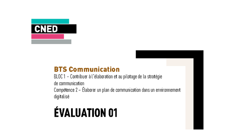 29K91DKPC0124 Bloc1 Eval01 Enonce - Les cours du Cned sont strictement ...