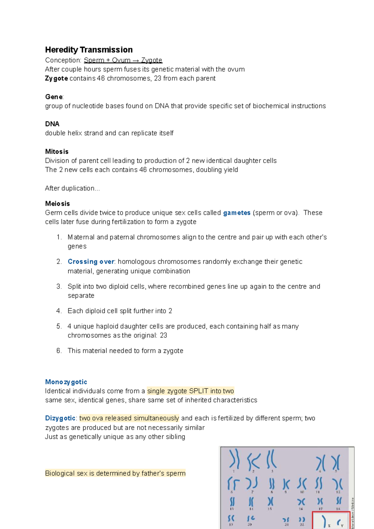 PSYB20 Week 3: Genetics and Fetal Development Overview - Studocu