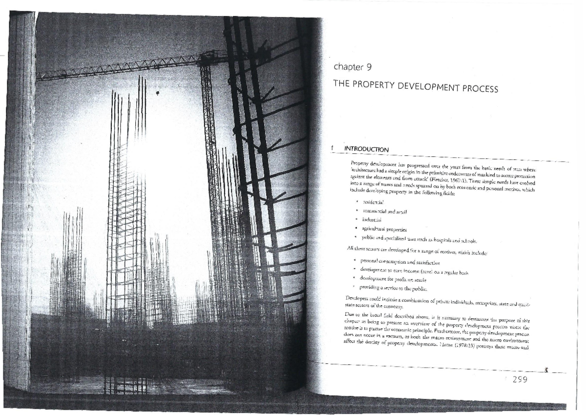 Chapter 9: The Property Development Process Overview and Key Stages - Studocu