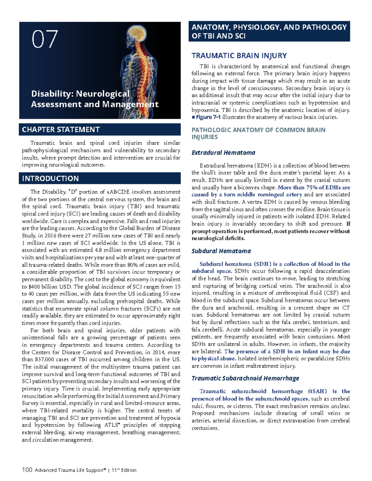 ATLS 2025: Chapter 07 - Disability: Neurological Assessment ...