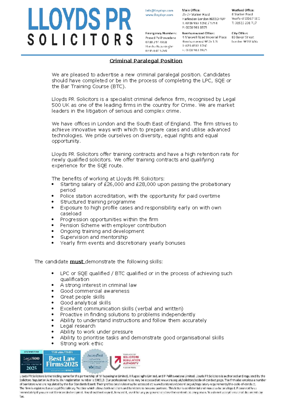 Criminal Paralegal Position Advertisement - May 2023 - Studocu