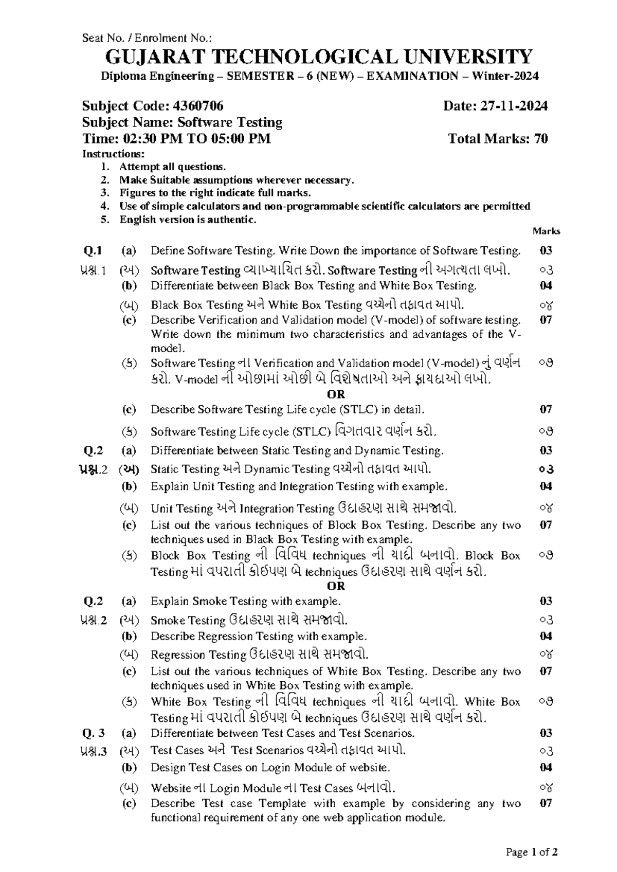 4360706 Winter 2024 - Software Testing Exam Preparation Notes - Studocu