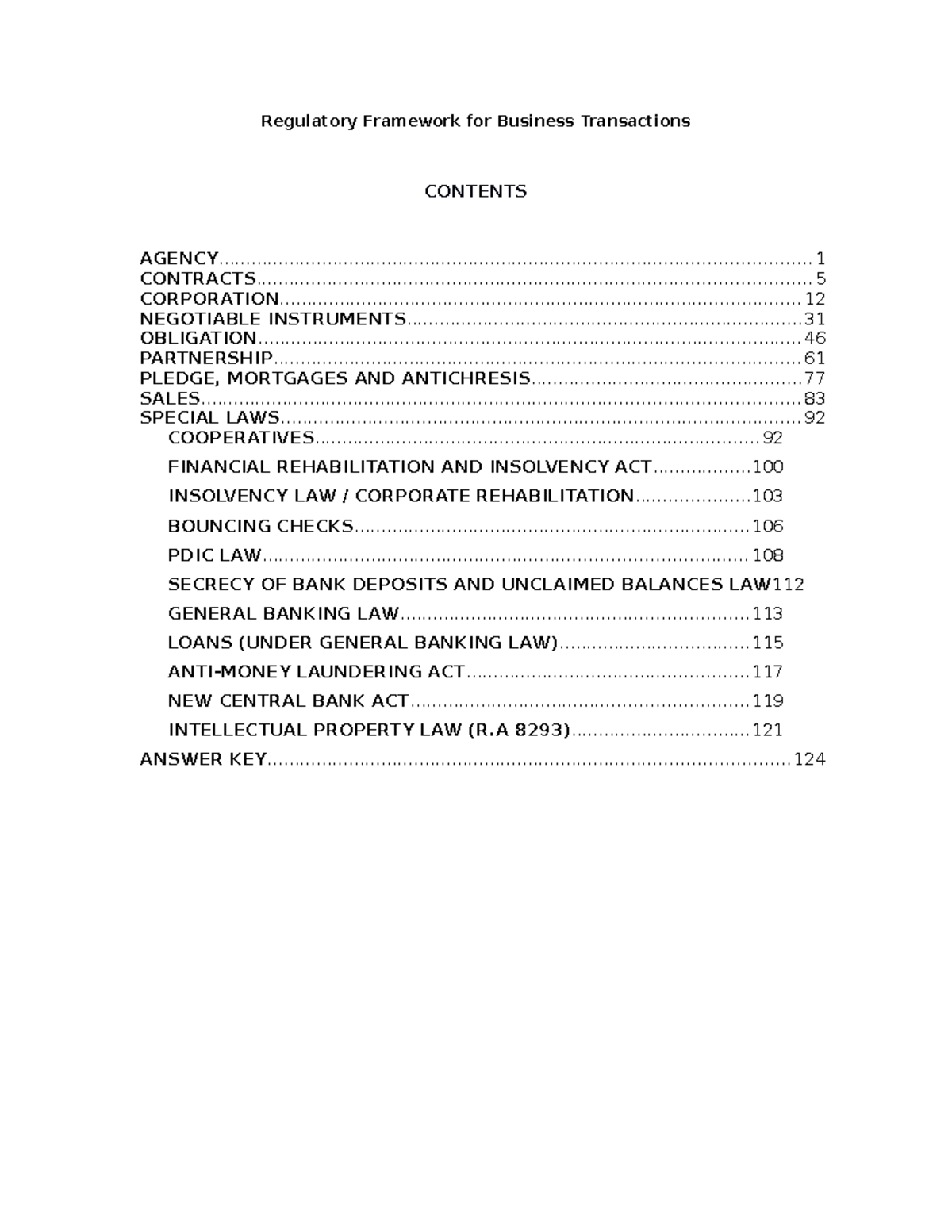 RFBT 101: Comprehensive Test Bank on Regulatory Framework for Business ...