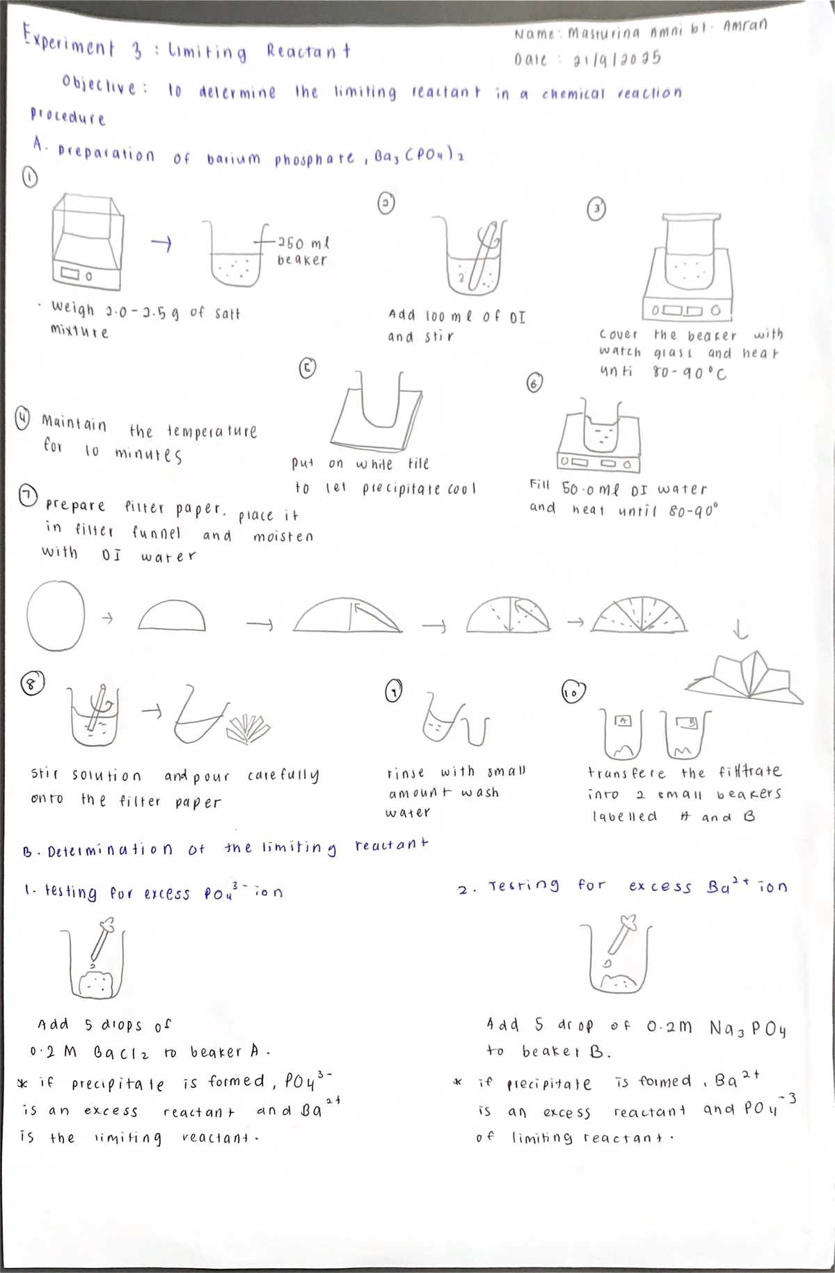 Lab Report: Experiment 3 - Determining Limiting Reactant - Studocu