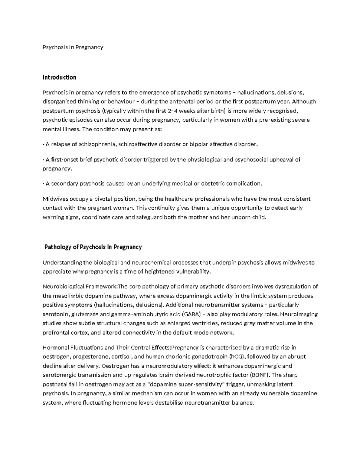Psychosis in Pregnancy: Understanding Risks and Management Strategies ...