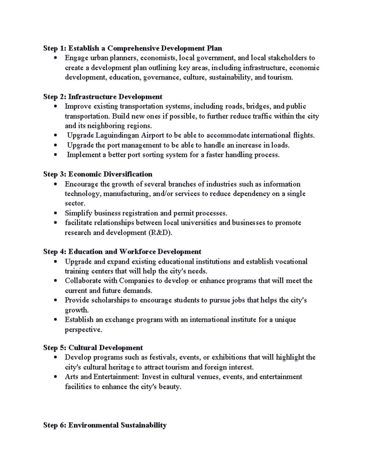 TCW PF TP (steps) - Step 1: Establish a Comprehensive Development Plan ...