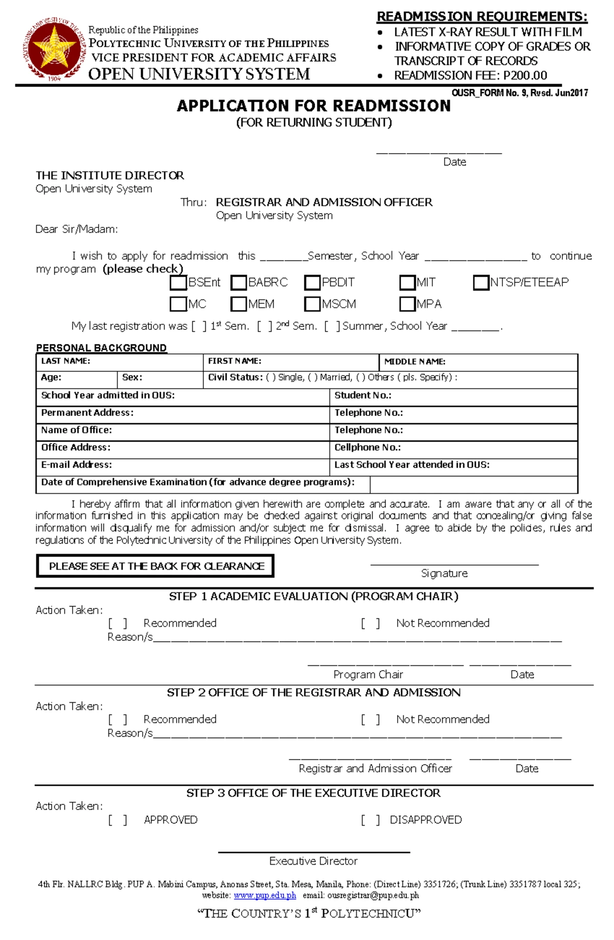 PUP Letterhead Template for Official Correspondence 2020 - Studocu