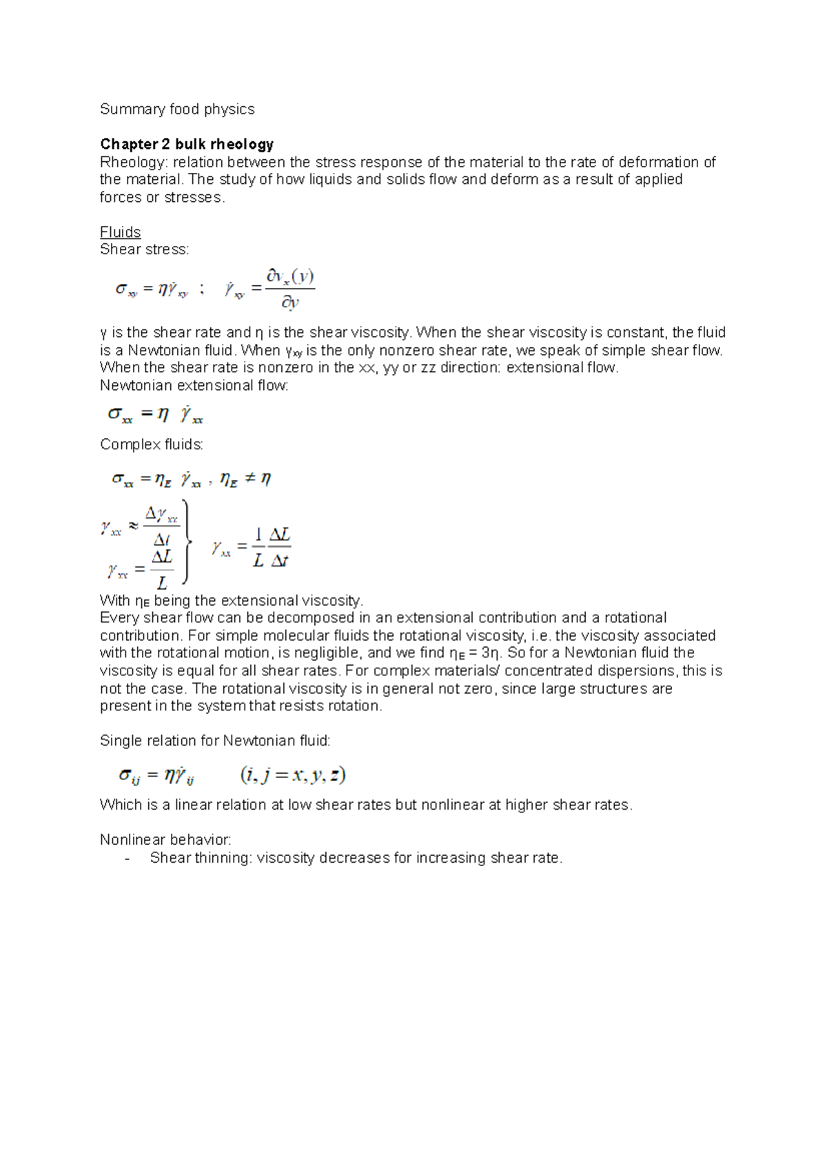 Summary of Food Physics: Chapter 2 & 3 Insights and Concepts - Studeersnel