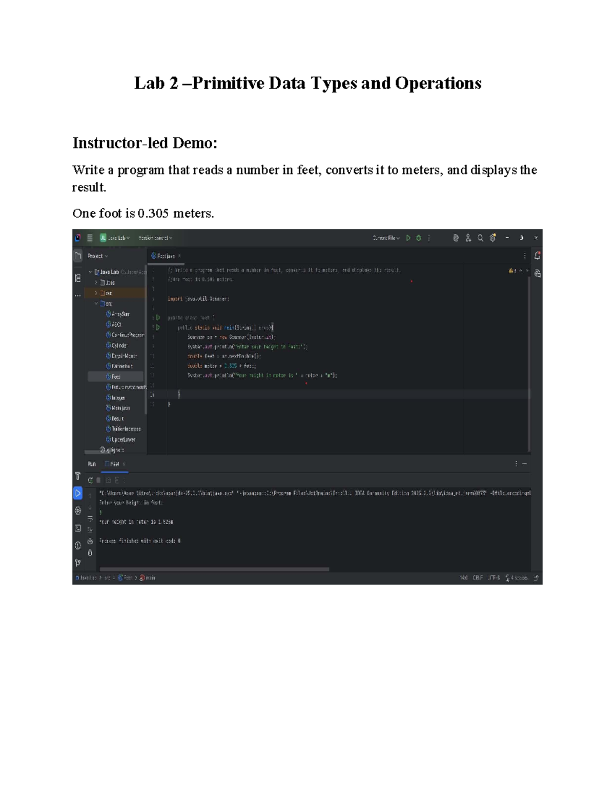 Lab 2: Data Types & Operations in JAVA Programming - Studocu