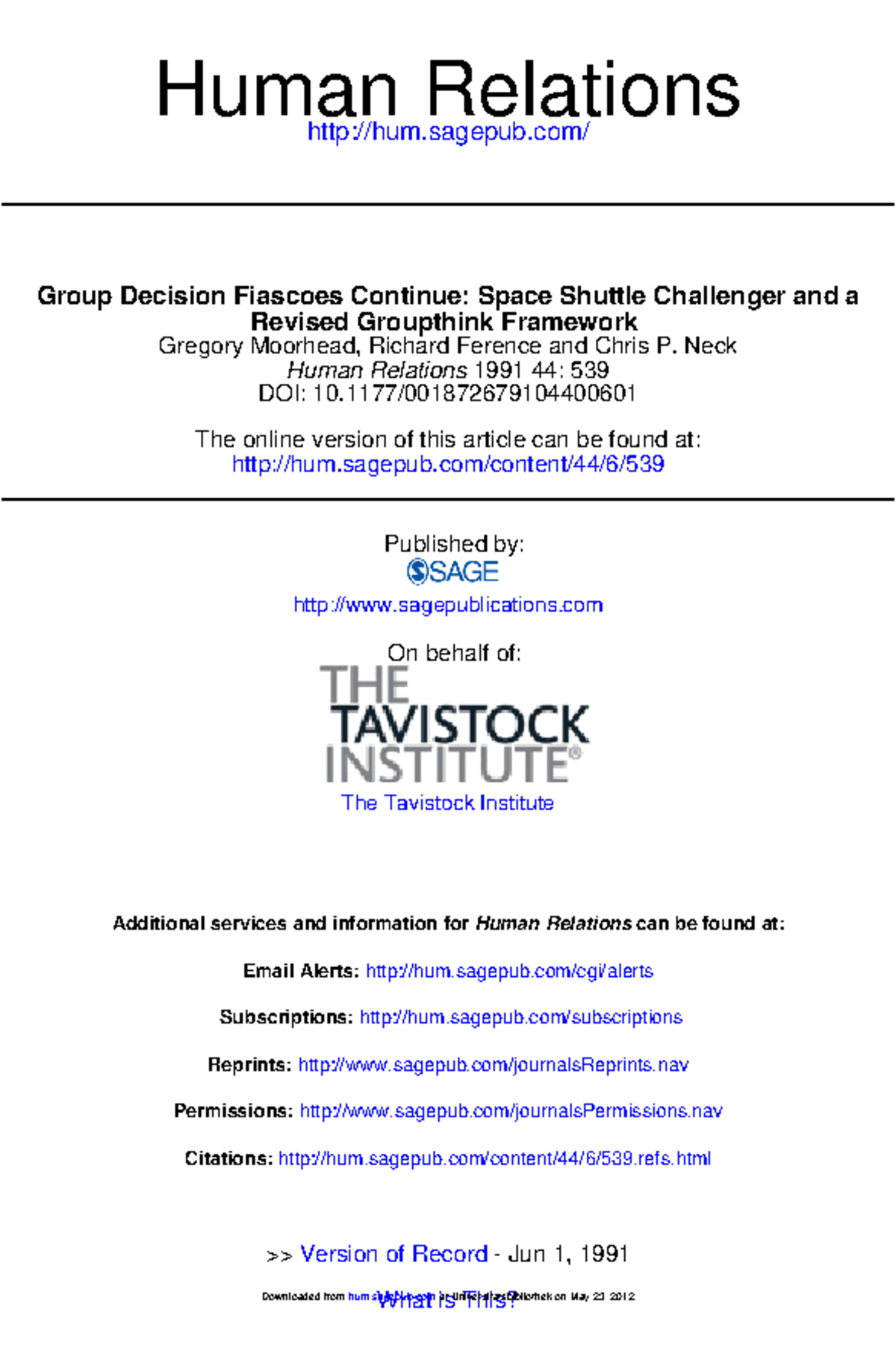 Human Relations Case Study: The Challenger Decision-Making Crisis - Studeersnel