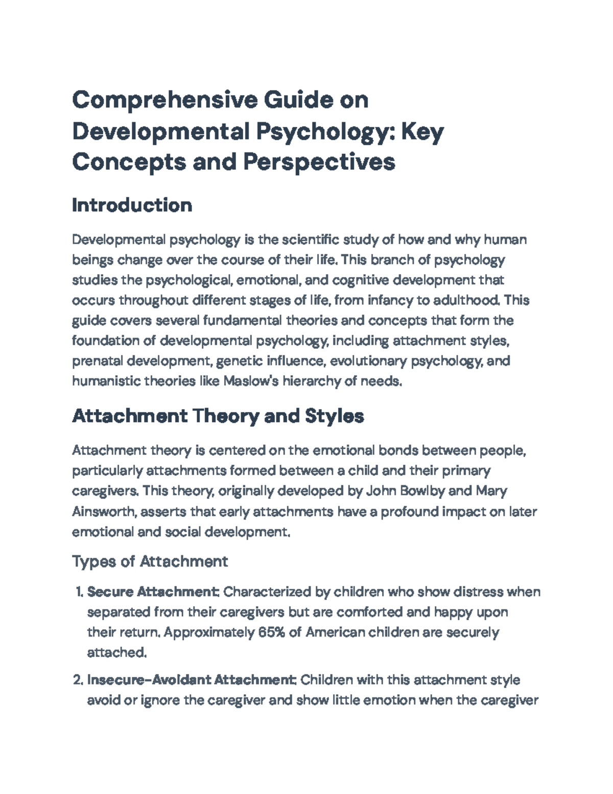 Developmental Psychology: Key Concepts, Theories & Cultural Influences ...