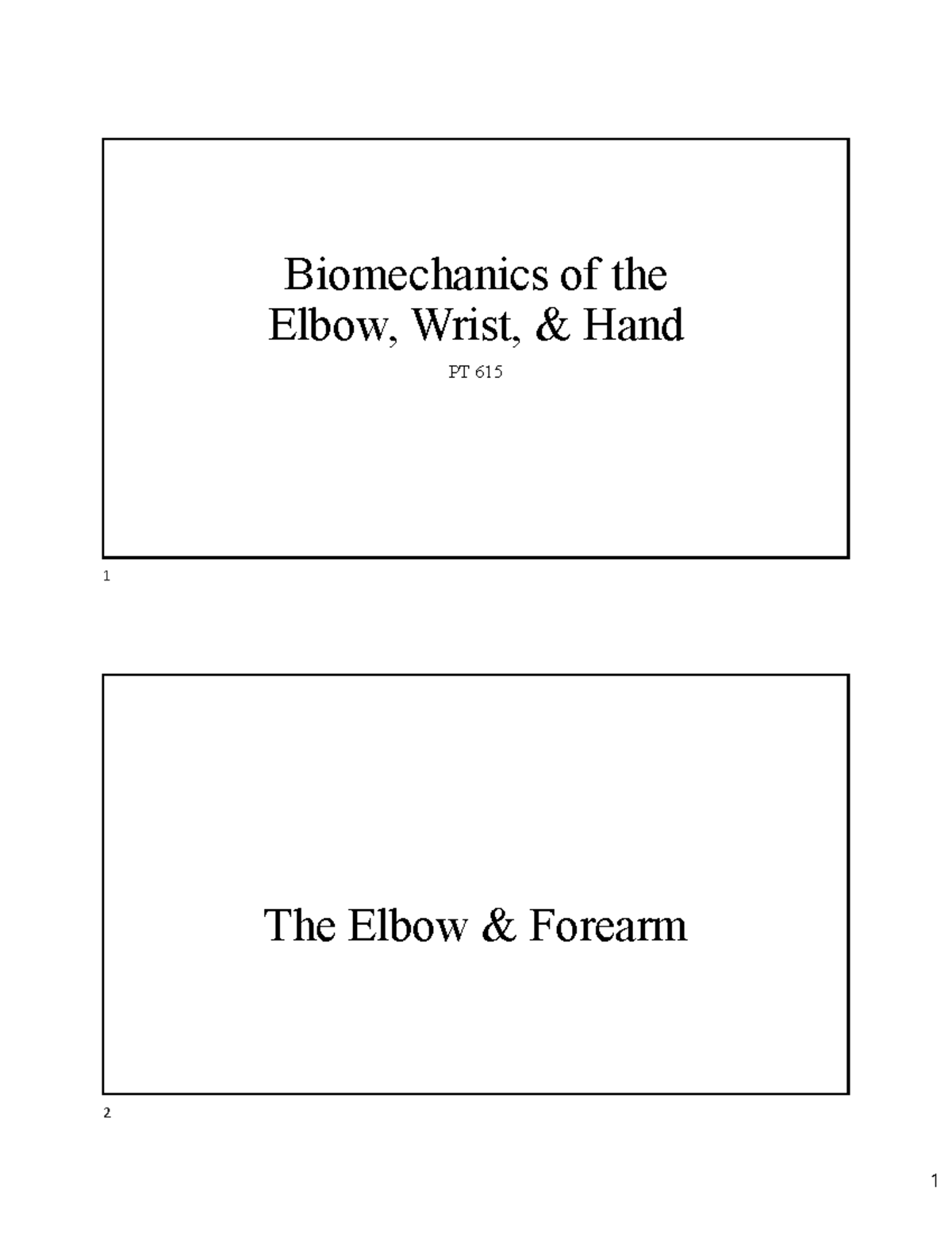 PT 615 Lecture: Biomechanics of Elbow, Wrist & Hand - Studocu