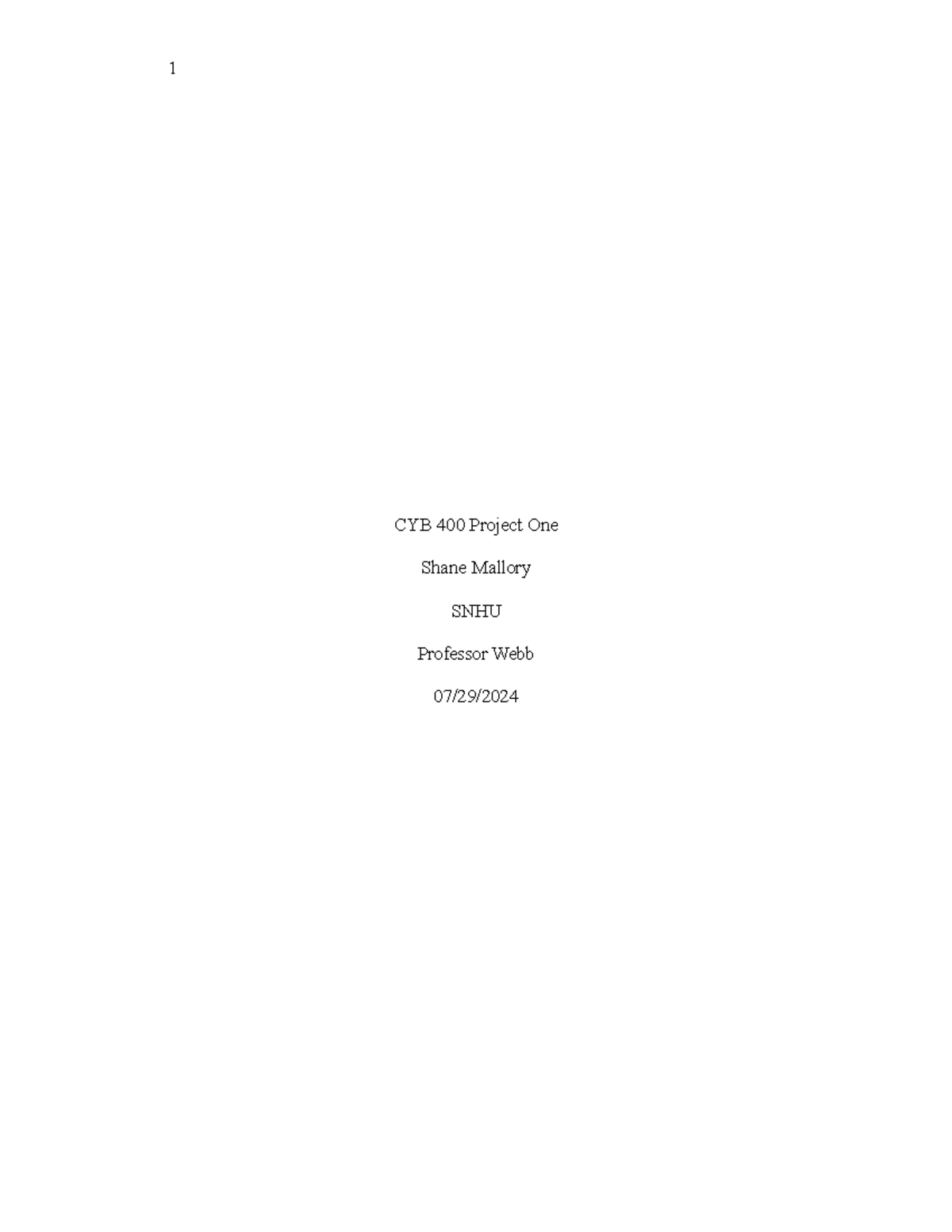 CYB 400 Project One: Vulnerability Remediation Strategies by Shane ...